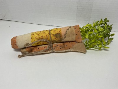 3 primitive Cutter Quilt Carrots Coffee Stained plastic Stems Homemade ...