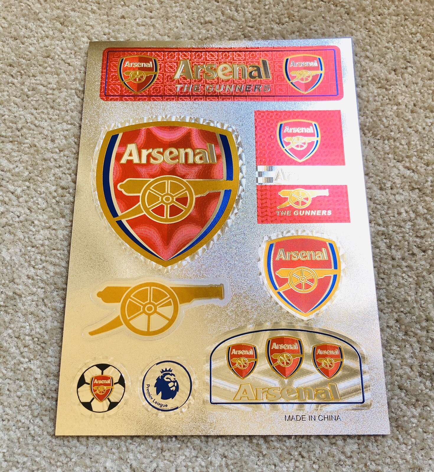 ARSENAL FC Stickers Set A4 Size Great For Car/Window /Home Use | eBay ...