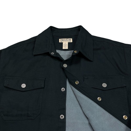 Duluth Trading Jacket Hanger Bender Fire Hose Black Canvas Lined Men's ...