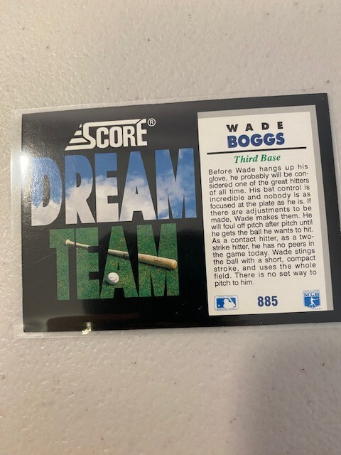 1992 SCORE DREAM TEAM #885 WADE BOGGS RED SOX | eBay