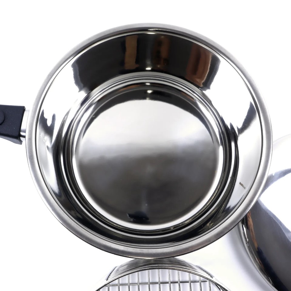 Stainless Steel Chip Pan Deep Cooking Fryer Pot Frying Basket Saucepan ...