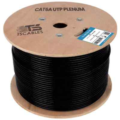 TS Cables Cat6a Plenum Solid Bare Copper 750 Mhz UTP 1000ft Ethernet ...