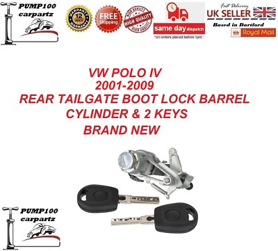 FOR VW POLO IV 2001-2009 REAR TAILGATE DOOR BOOT LOCK BARREL CYLINDER ...