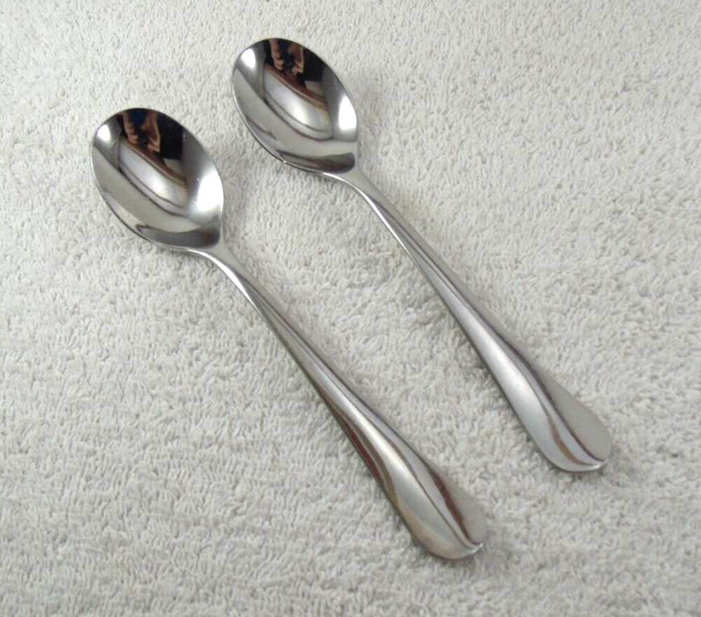 Windermere Teaspoon Lot of 2 Gourmet Settings Glossy Stainless Flatware ...