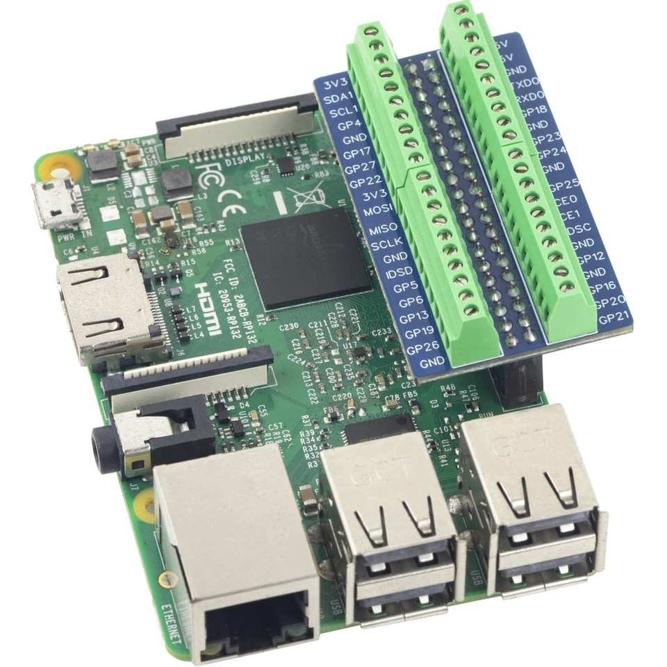 for RPi Pi IO GPIO Terminal Blocks Breakout Board 40Pin 2.54mm / 0.1 ...