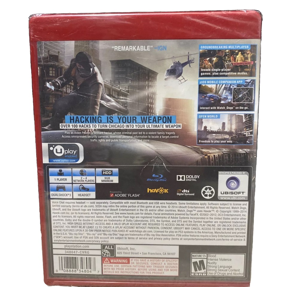 Watch Dogs (Sony PlayStation 3, 2014) 8888348405| eBay