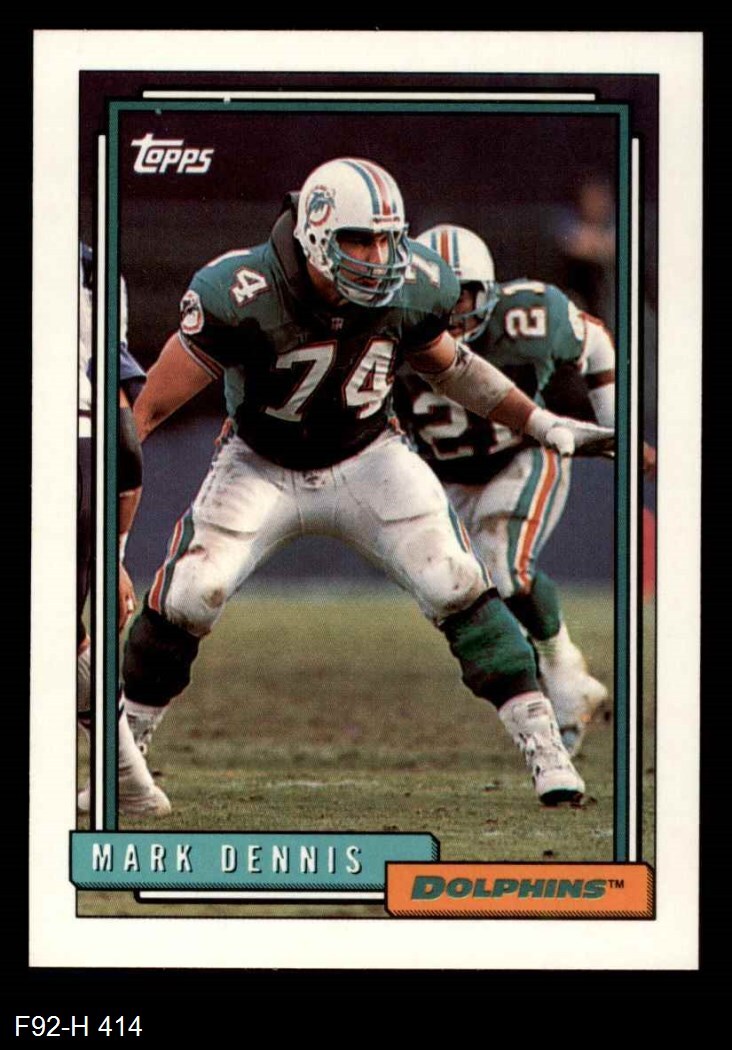 1992 Topps #414 Mark Dennis Dolphins Illinois 8 - NM/MT | eBay