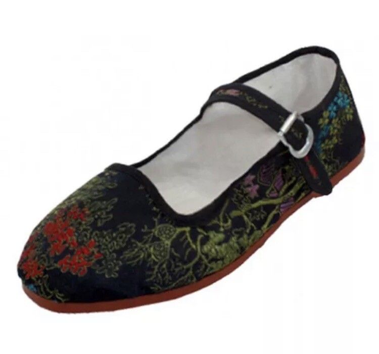 New Women's Brocade Mary Jane Shoes Flat Slip On Ballet Sandals Colors ...