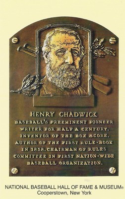 Postcard Henry Chadwick Baseball Writer 19thC Hall of Fame Cooperstown ...