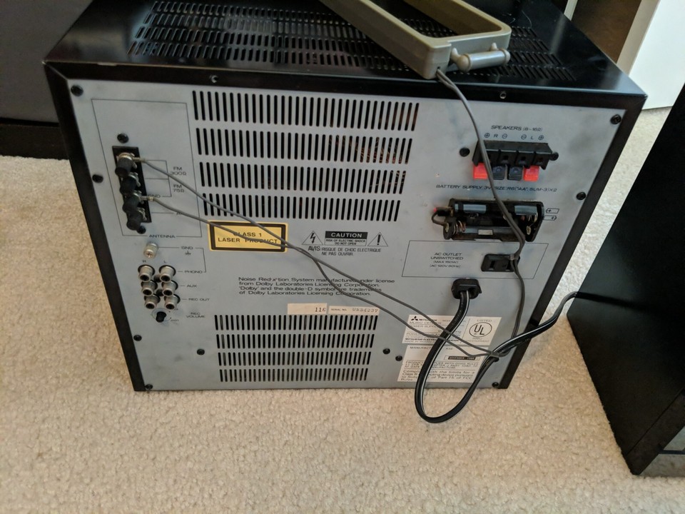 VTG Mitsubishi CD Cassette Receiver DA-50R W/ 2 Mitsubishi SS-50 Speakers Read | eBay