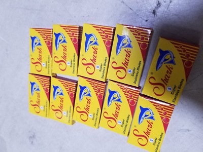 50 Blades SHARK SUPER STAINLESS STEEL Double Edge Safety Razors Pack ...