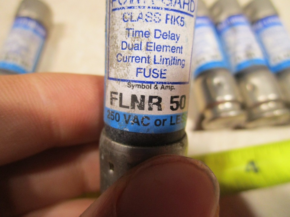 LOT OF 5 LITTELFUSE FLNR-50, 50A, 250VAC CLASS RK5 TIME DELAY FUSES ...