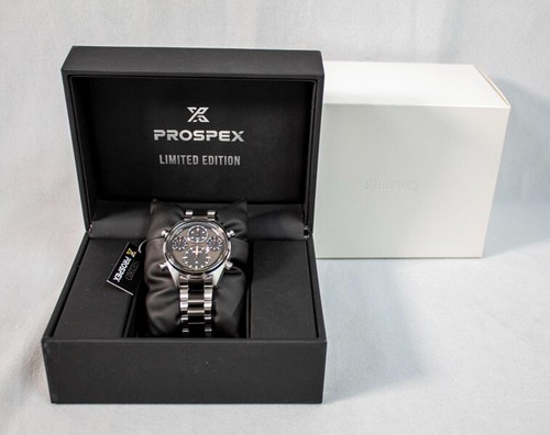 Seiko SFJ005 Chronograph Prospex Speedtimer Solar Watch - SS/Brown Dial ...