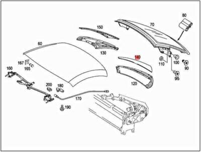 Genuine Mercedes-Benz SLK C-Pillar Trim Molding Left (2005-2011) OE ...