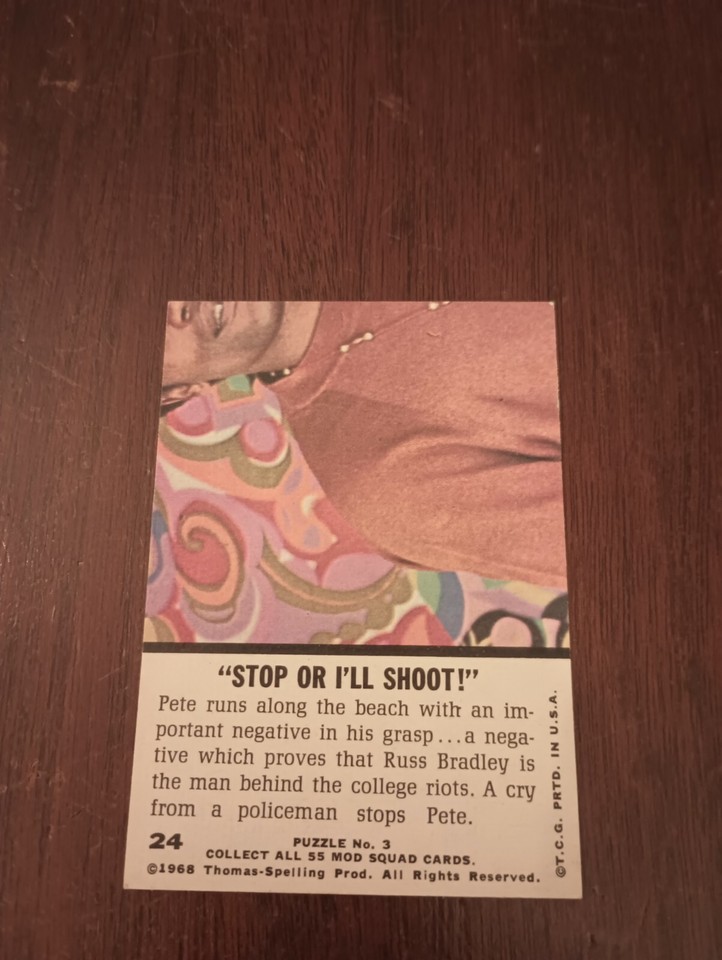 1968 Topps (Mod Squad) #24 Stop or I'll Shoot! (EXMT) | eBay