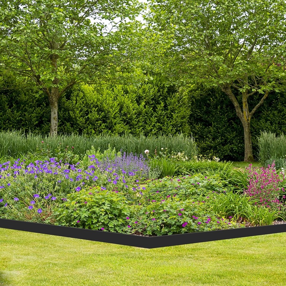 L-shaped Landscape Edging Border Kit 33 FT No-Dig Garden Edge Lawn ...
