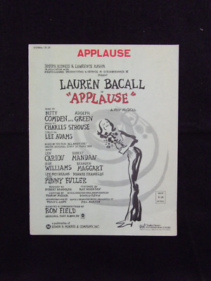 Applause 1970 Applause Lauren Bacall Sheet Music | eBay