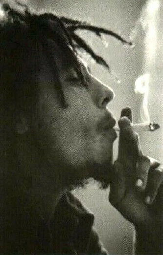 Bob Marley Smoking Black And White