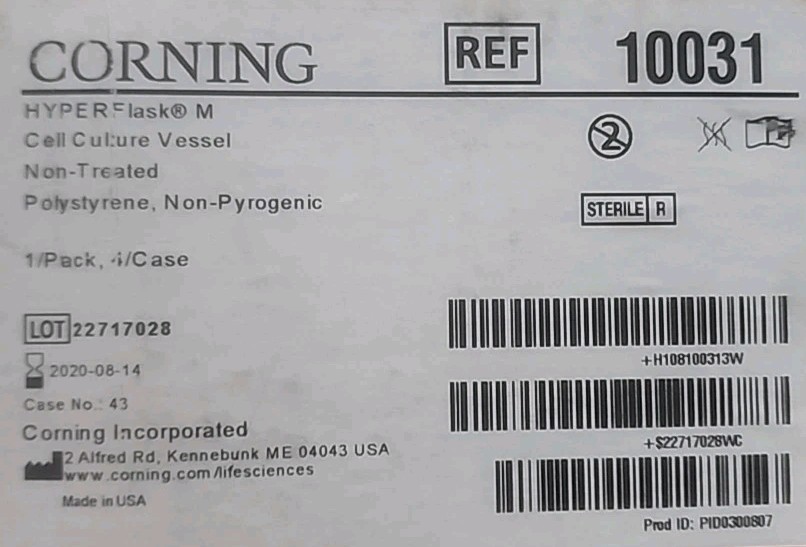 (4 Count) CORNING 10031 HyperFlask M Cell Culture Vessel Non-treated ...