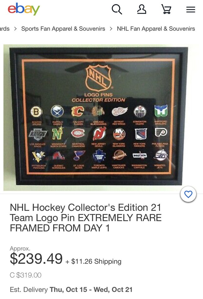 NHL team pin set | eBay