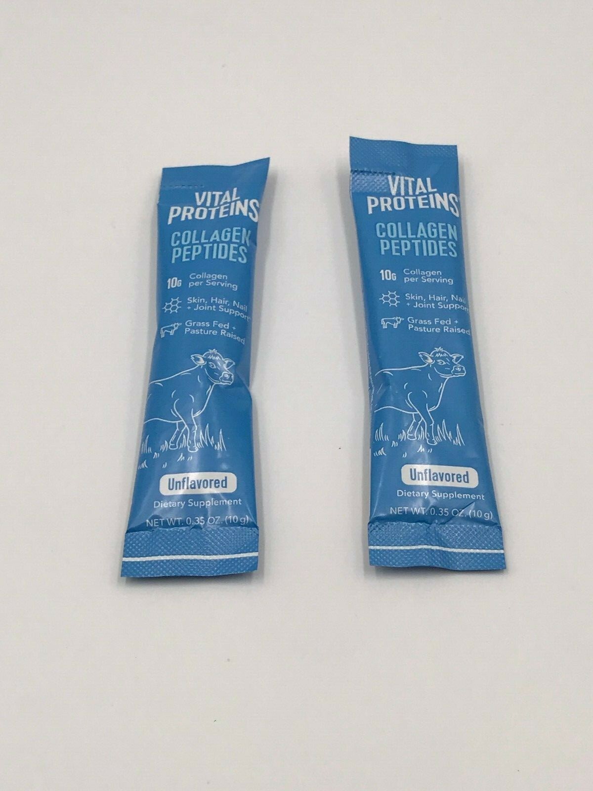 2 x Vital Proteins Collagen Peptides Unflavored 10g / 0.35 Oz Each ...