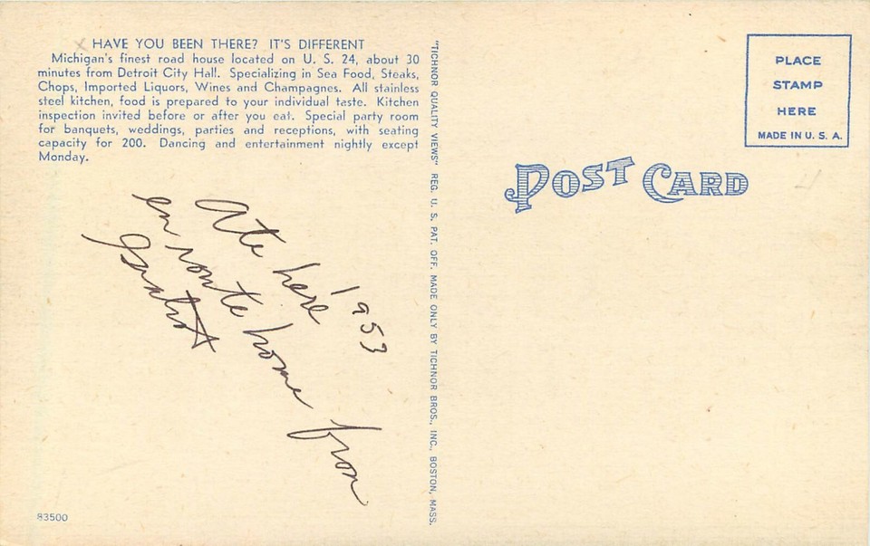 Linen Postcard Covered Wagon Inn, Taylor Center MI Hwy US 24 Telegraph ...