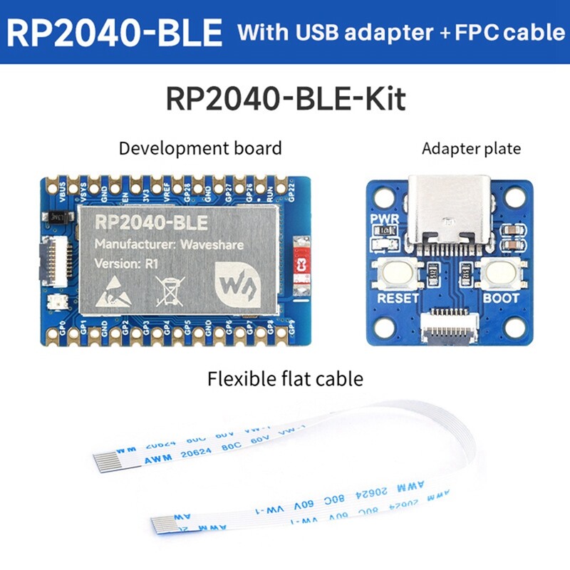 RP2040-BLE Microcontroller Development Board + Adapter Board Dual Mode ...