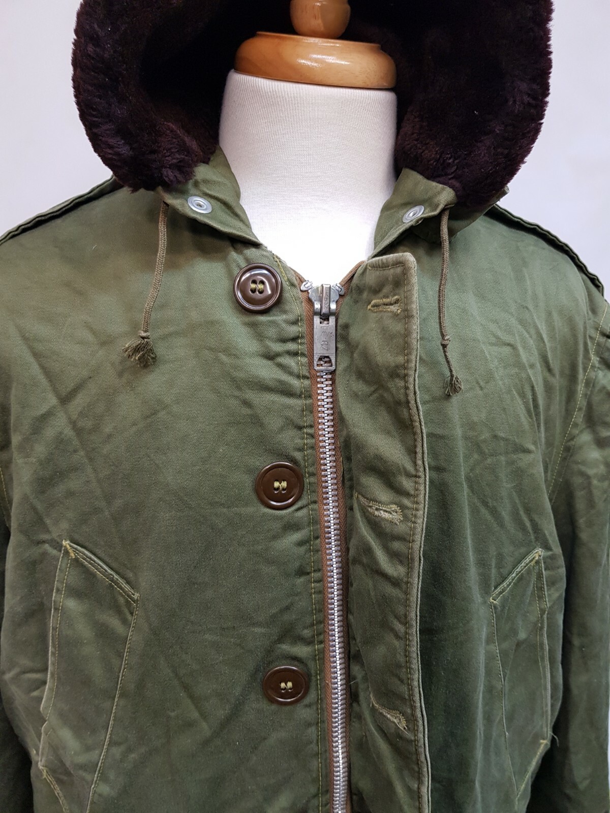 Vintage USAF Talon Zip Winter Aircrew B9 Type Quilted Split Hood Parka ...