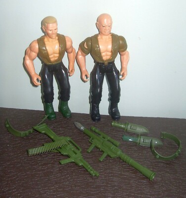 Two 1985 M Force Military Muscle Action Figures w/ Weapons ...