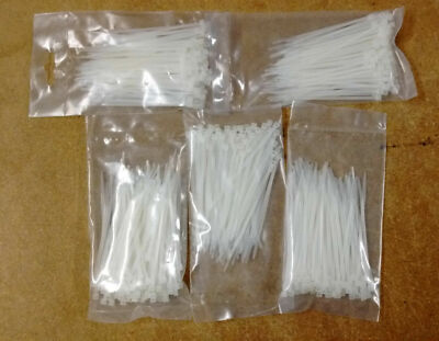 4" White Cable Zip Ties 100 Pieces 18lbs lot of 5 [you get a total of ...