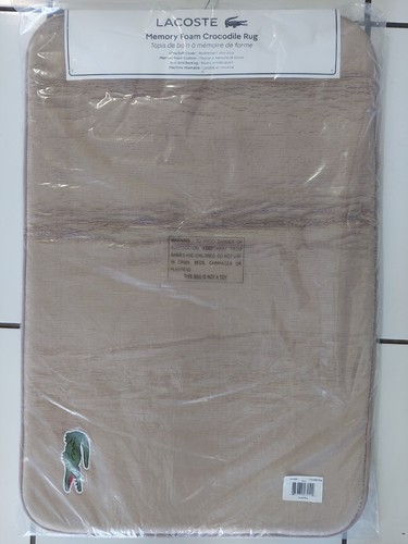 LACOSTE Memory Foam Crocodile Rug Bath Mat 19" x 30" Sand Color | eBay