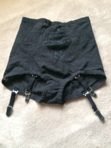 Rago M/28 Black Vintage Lacette Brief Extra-Firm Shaping with Garters ...