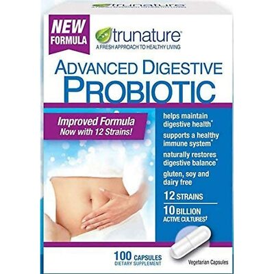 100 Capsules (Pack of 3) Trunature® Advanced Digestive Probiotic with ...