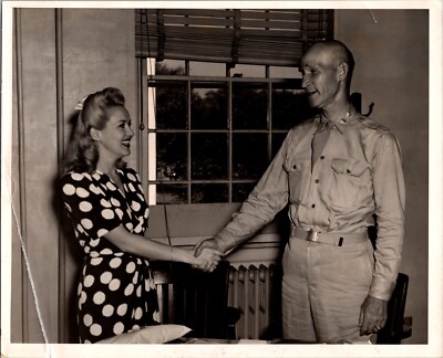 Vtg Photo Betty Grable US Army General Simpson 40s WW2 Celebrity ...