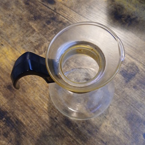 Vtg Corning Gold Band Heat Proof Glass 2C Coffee Pot Carafe Tea Pitcher ...