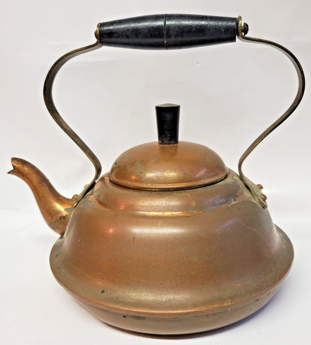 vintage copper tea kettle pot With Wooden Handle Douro B8M made in ...