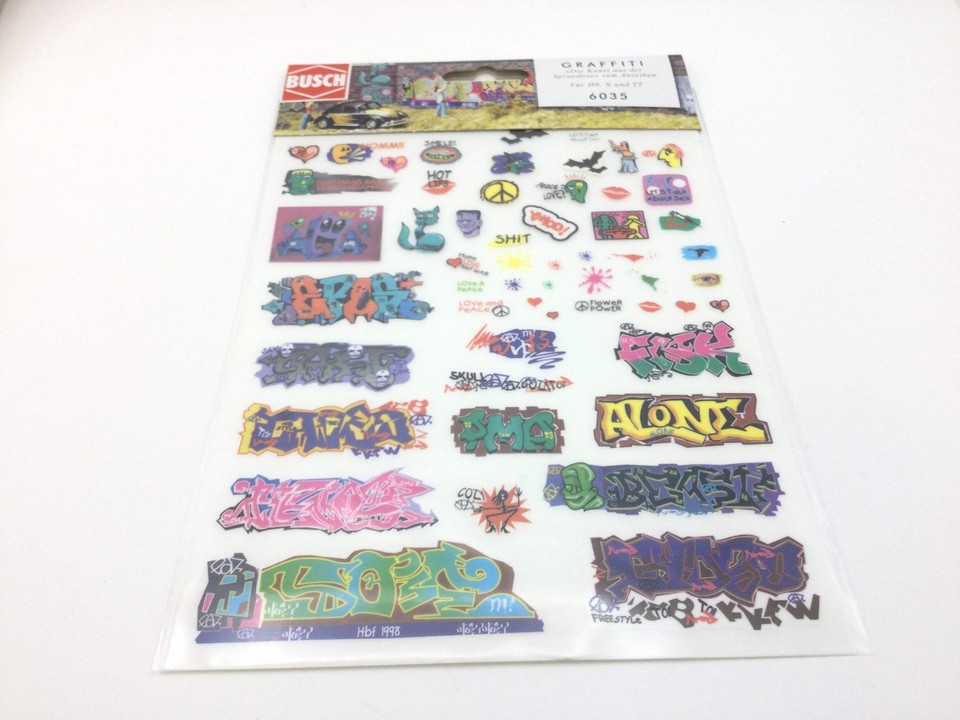 Busch 6035 HO/OO Gauge Graffiti Decals | eBay