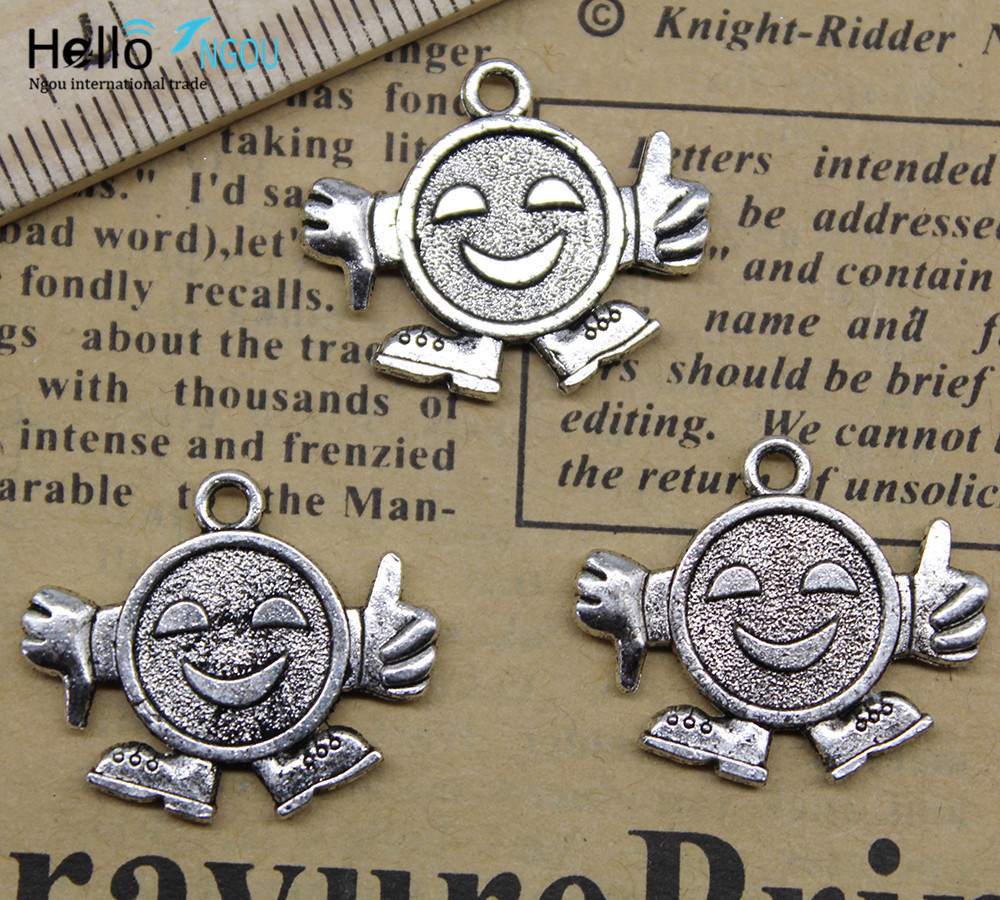 Wholesale Retro Jewelry Making Smiling and sad face alloy Charm pendant ...