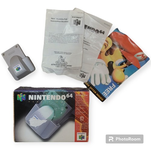 Nintendo 64 (N64) Rumble Pak COMPLETE w/ Box, manual and paperwork CIB ...