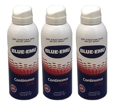 Blue Emu Pain Relief Spray for Muscle, Joint & Bruises Fast Dry 4oz Each, 3 Pack | eBay