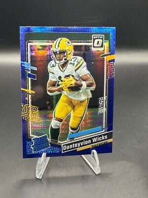 Dontayvion Wicks 2023 Donruss Optic #249 Purple Shock PRIZM Rated ...