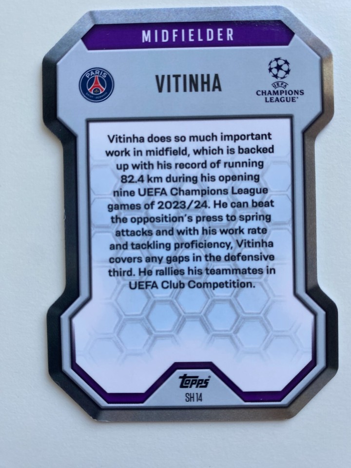 TOPPS MATCH ATTAX 2024-2025 24/25 VITINHA PSG CHROME ELITE SHIELD | eBay UK