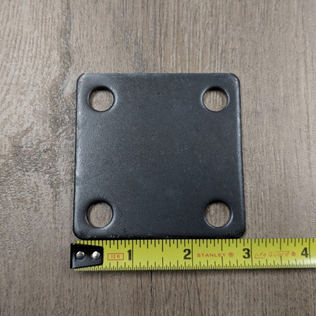 STEEL FLAT SQUARE METAL BASE PLATE 3" x 3" x 3/16" THICKNESS 3/8" HOLE ...