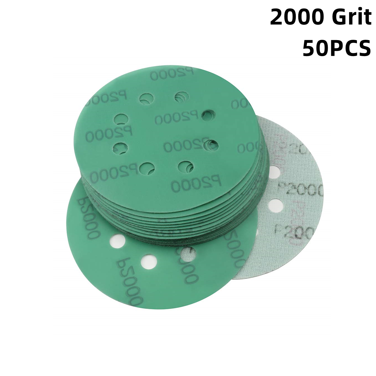 Snap-on 2000 Grit - 5" Green Film Hook & Loop DA Sandpaper Sanding ...
