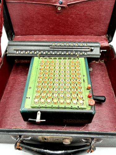 Vintage Monroe Adding Machine/Calculator with Original Box and Cover | eBay