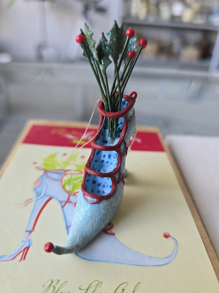 Christmas Krinkles Blue Shoe Gal Dept 56 Patience Brewster Design with BOX | eBay