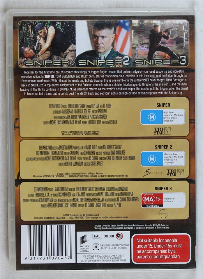 Sniper Trilogy 1 2 3 (Box Set, DVD, 2010) 9317731070457| eBay