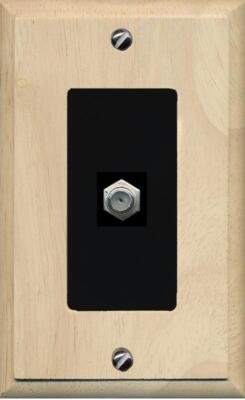 RiteAV 1 Port Coax Cable TV F-Type Wall Plate 1 Gang [Wood/Black] | eBay