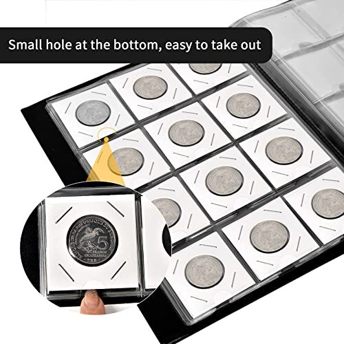 120 Pockets Coin Flip Holder Albums, 2x2 inches Coin Storage Books Blue ...