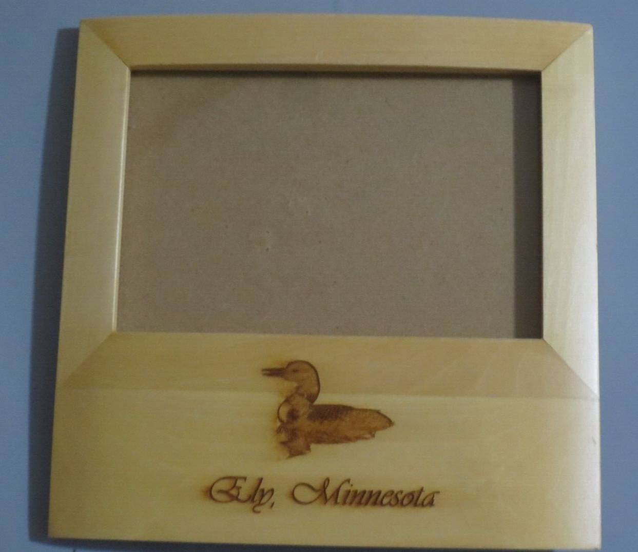 ELY, MINNESOTA WOOD FRAME WITH DEBOSSED DUCK Easel Back Photo Frame 5 1 ...
